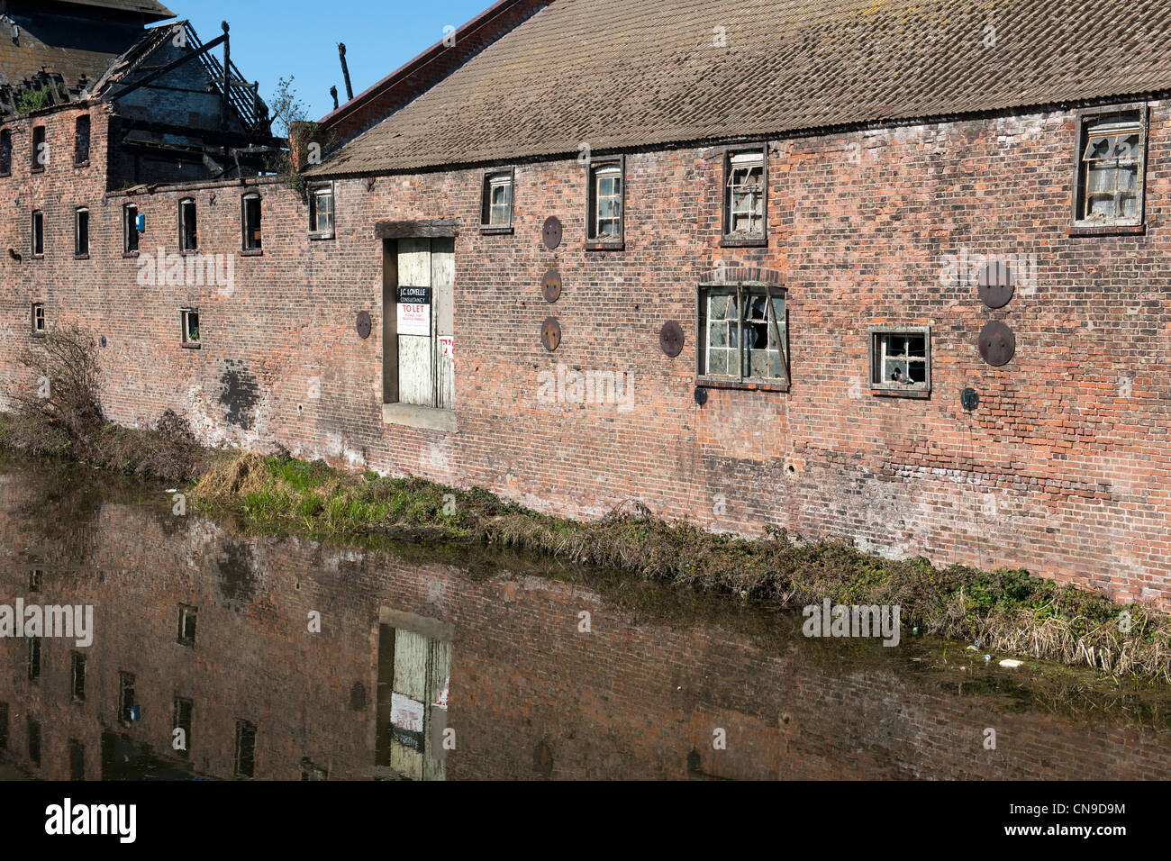 Haven Mill on the bank of River Freshney, Grimsby Town Centre, Grimsby ...