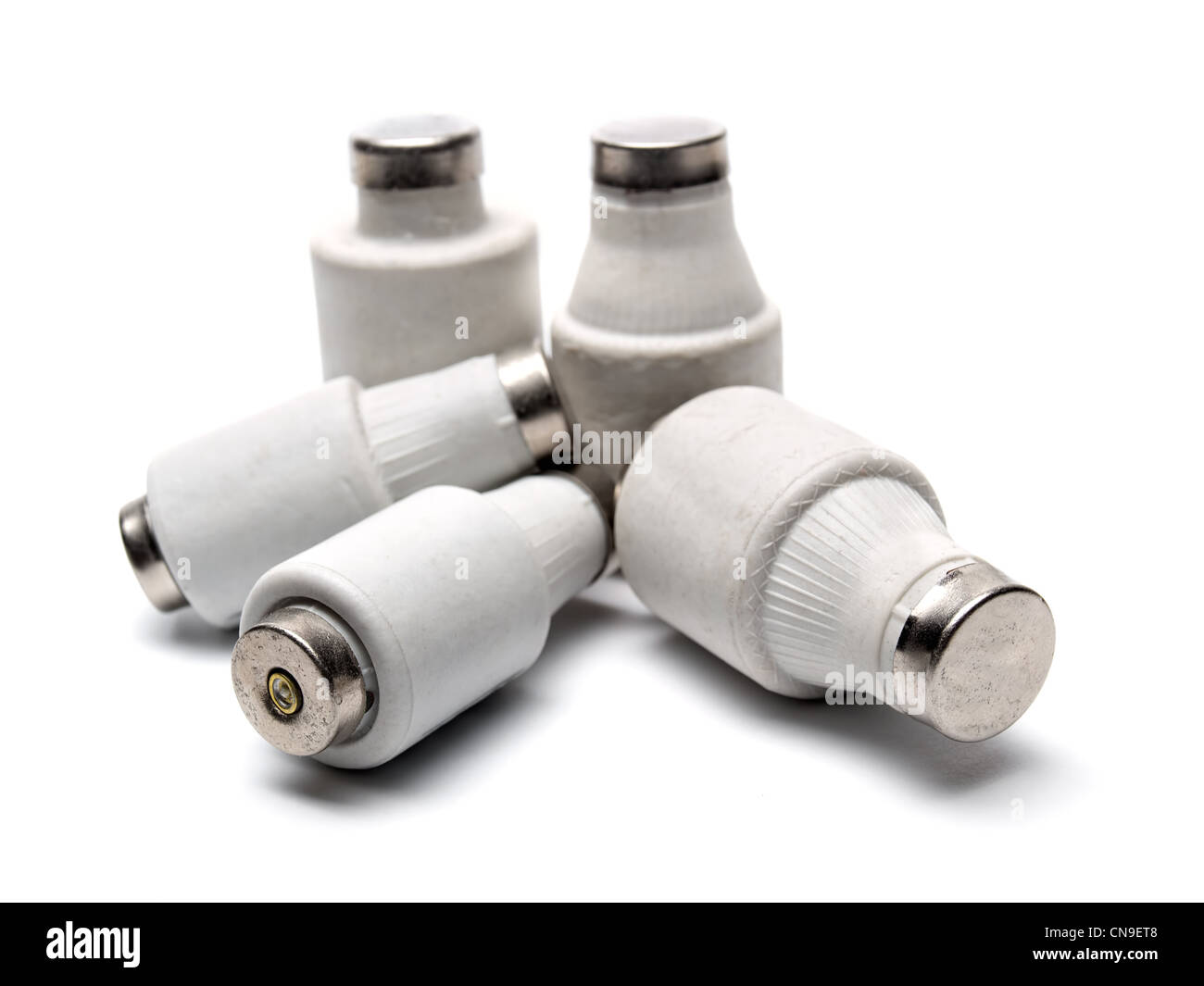 Classic electric fuses on a white background Stock Photo - Alamy