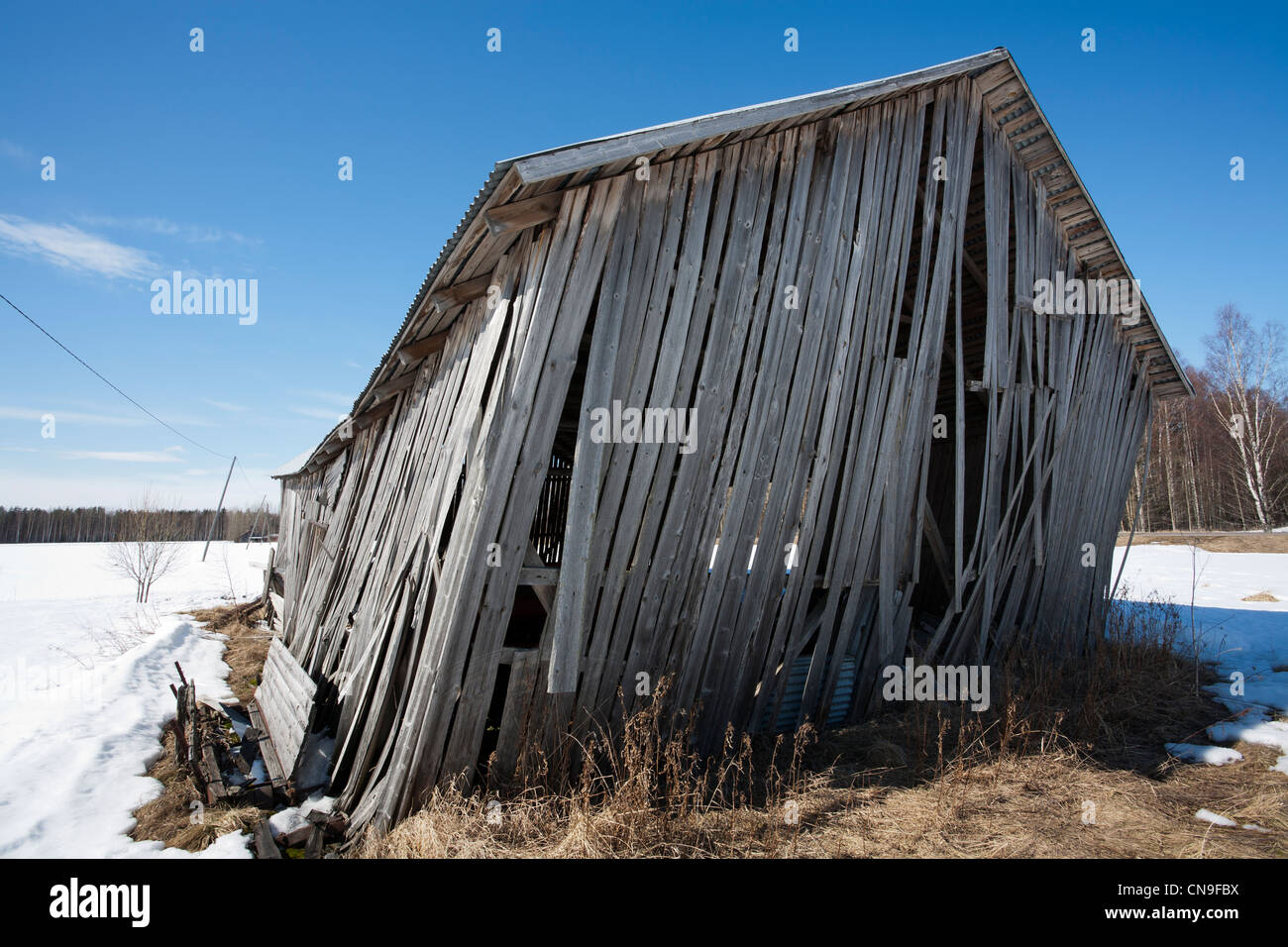 Crooked barn, Finland Stock Photo - Alamy
