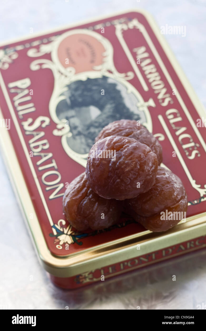 France, Ardeche, Aubenas, Candied chestnuts from home Sabaton Stock ...