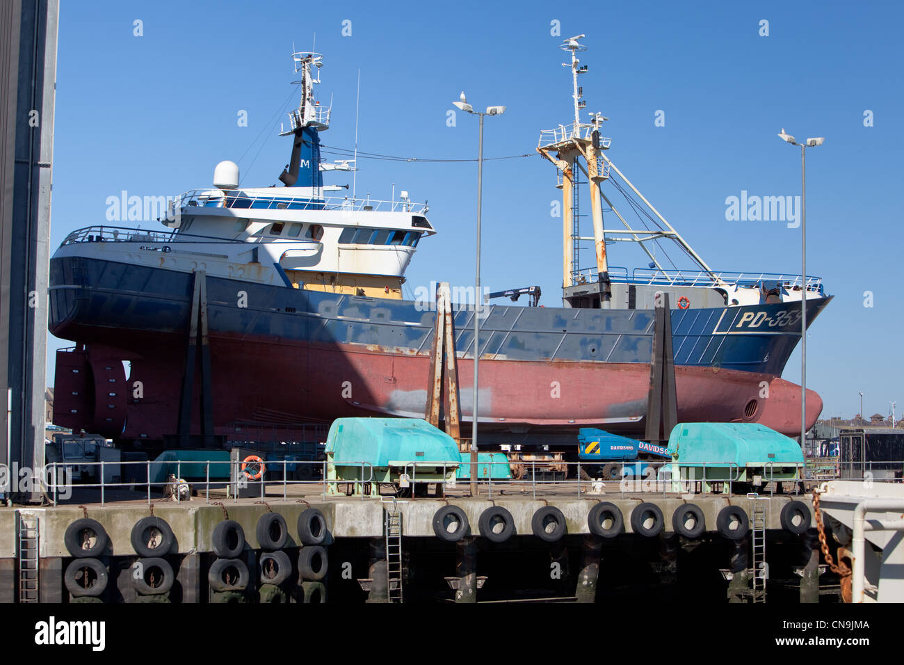 Trawler in shipyard at Peterhead Harbour Scotland UK Stock Photo - Alamy