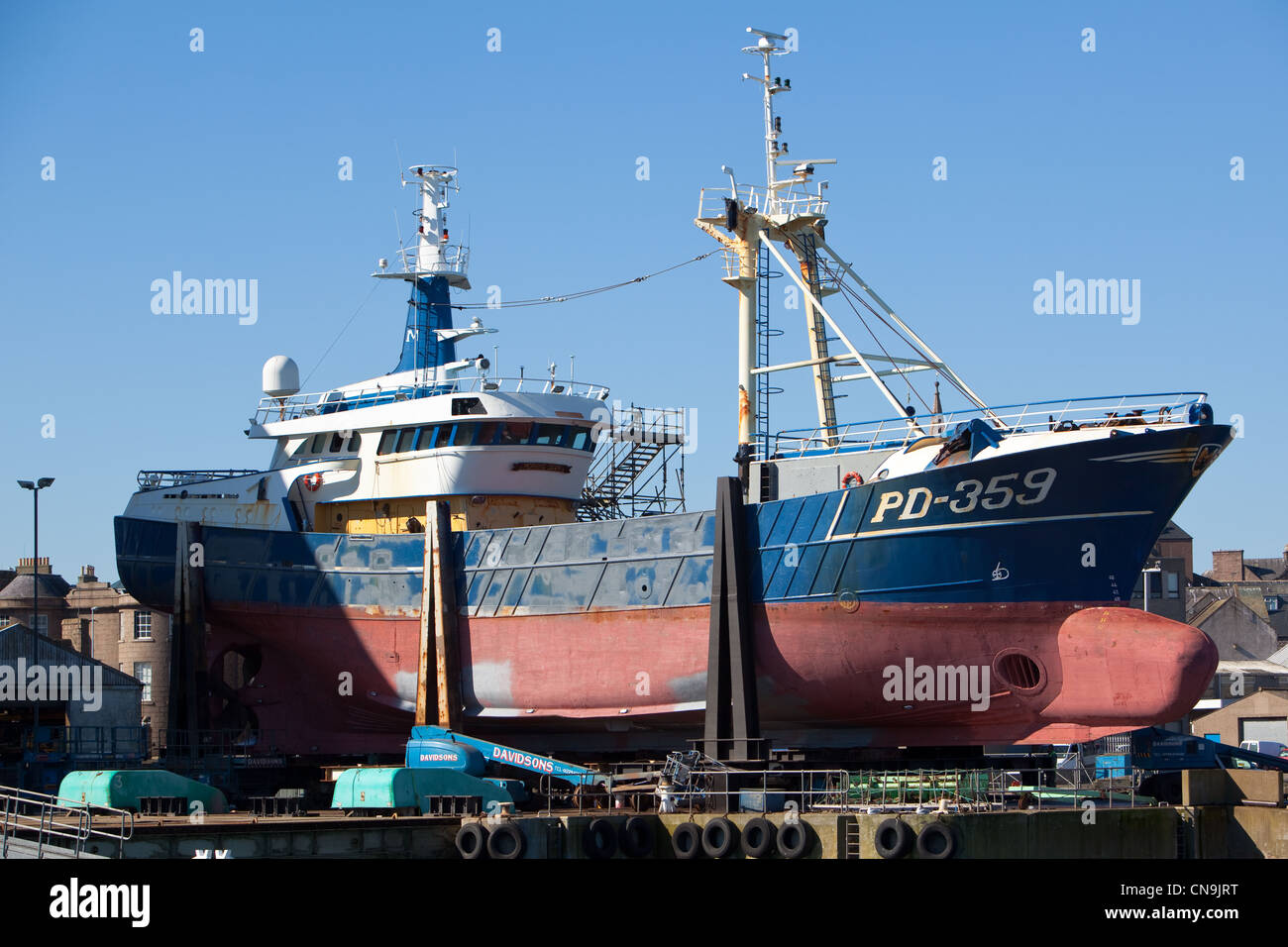 Trawler in shipyard at Peterhead Harbour Scotland UK Stock Photo - Alamy
