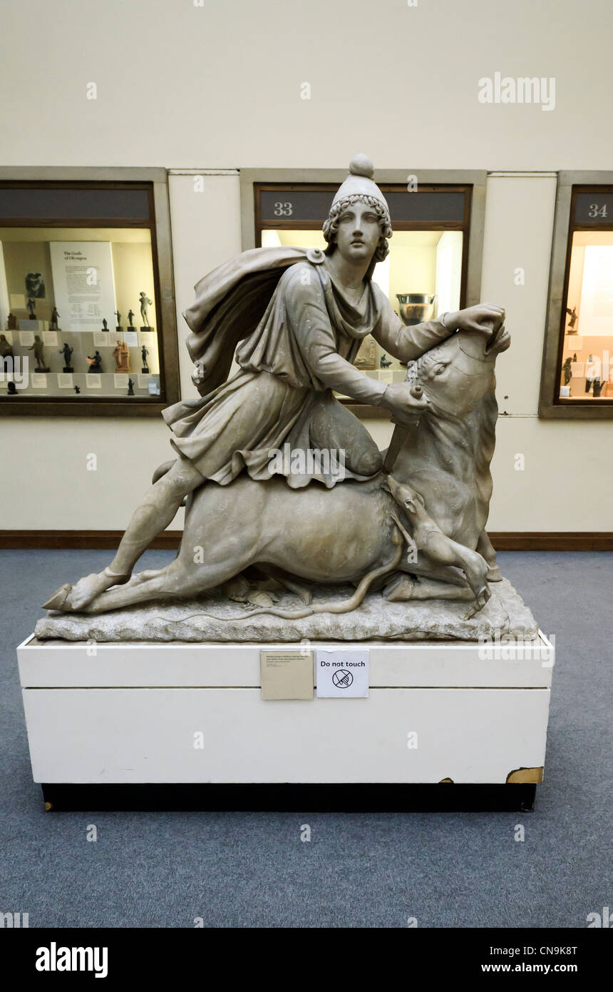 Marble group of Mithras slaying the bull (Roman, 2nd century AD ...