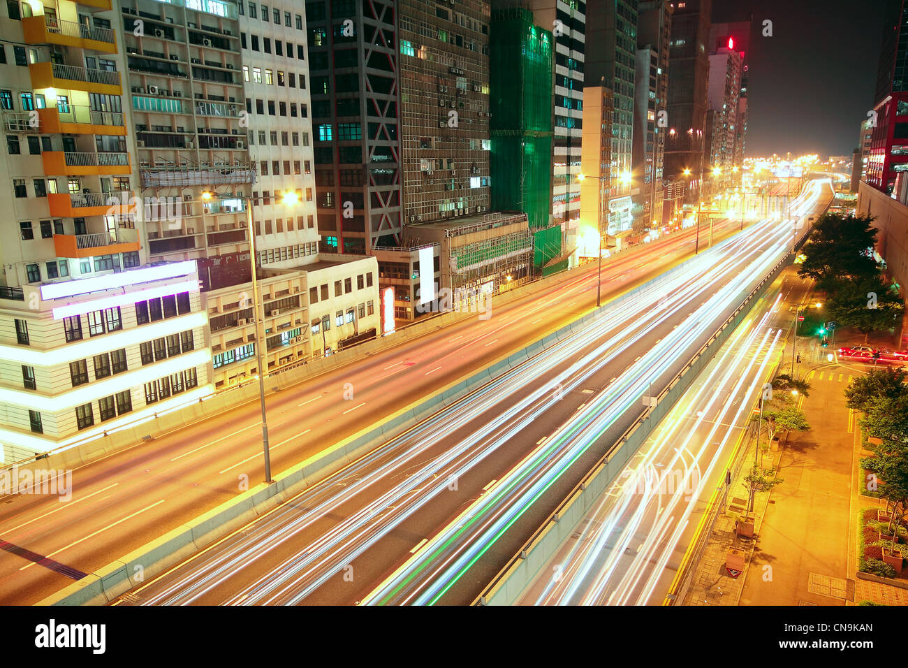 downtown city night Stock Photo - Alamy