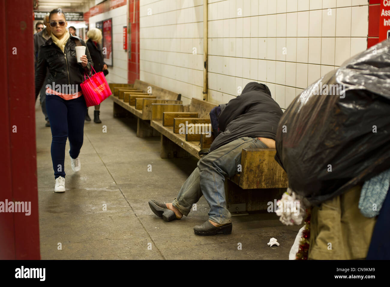 Asleep on subway hi-res stock photography and images - Alamy