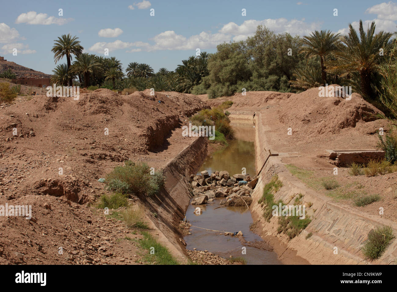 Irrigation channel carrying much-needed water for growing barley and ...
