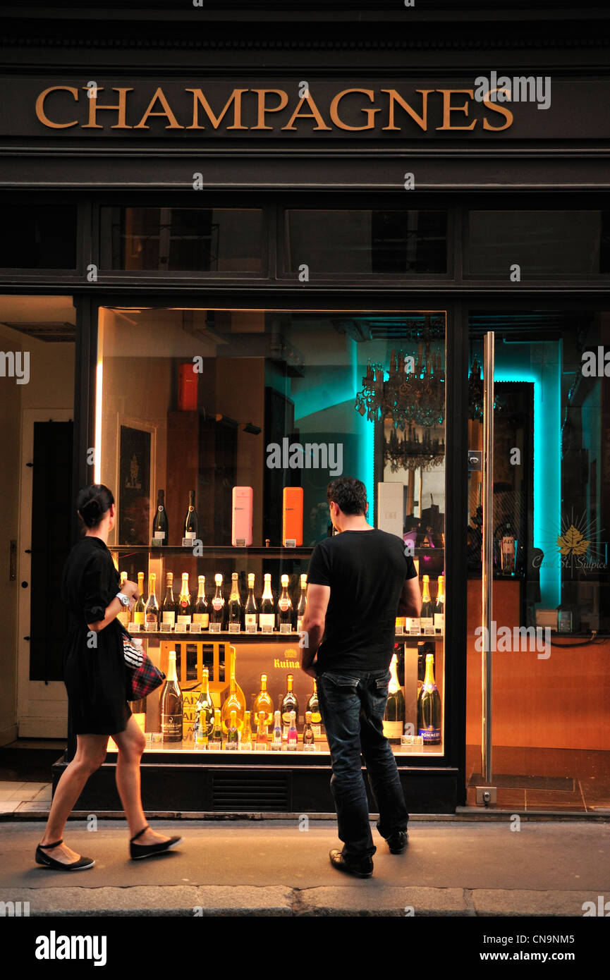 France, Paris, Latin district, champagne shop Stock Photo - Alamy