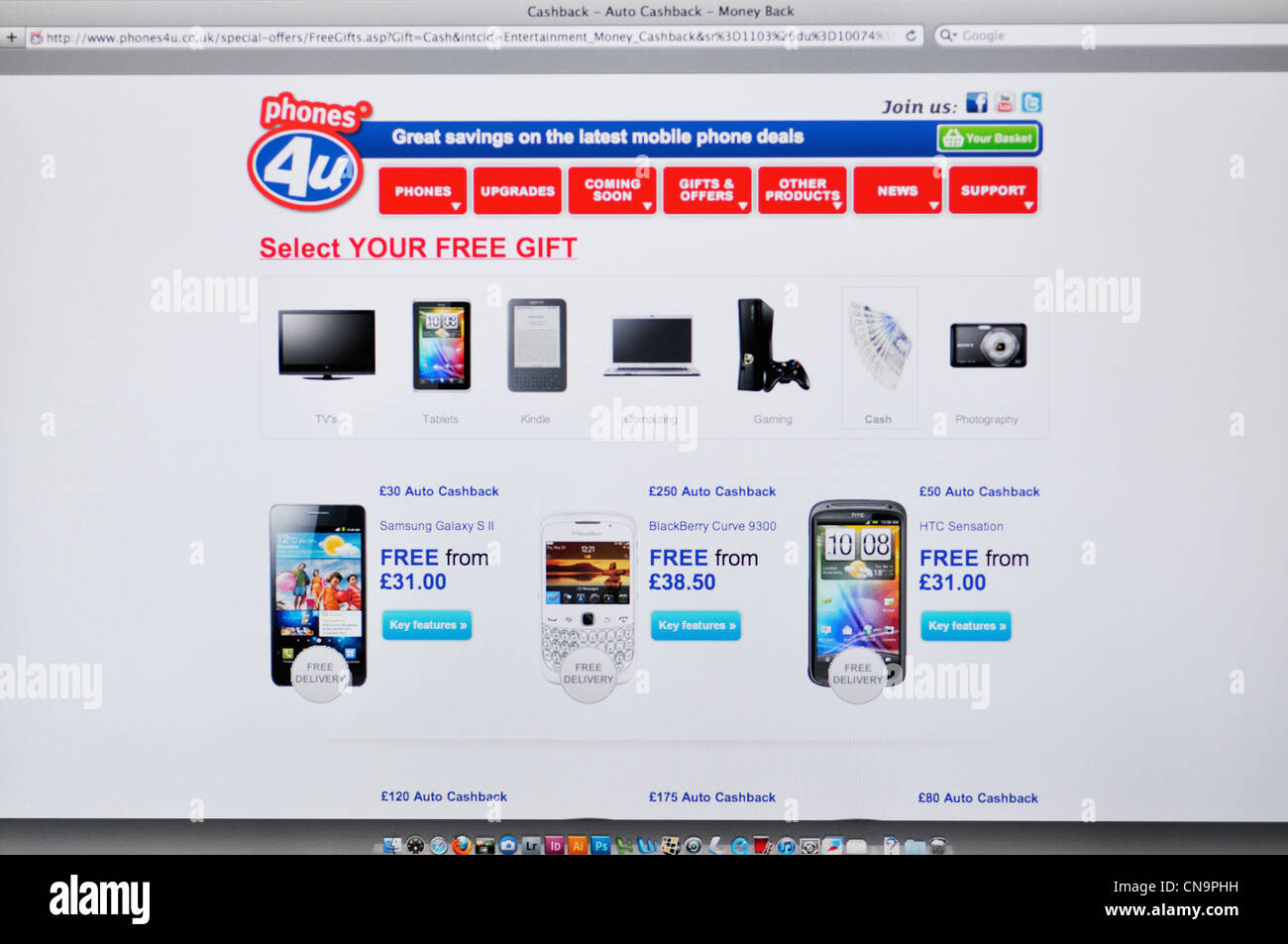 Phones 4 U website Stock Photo - Alamy