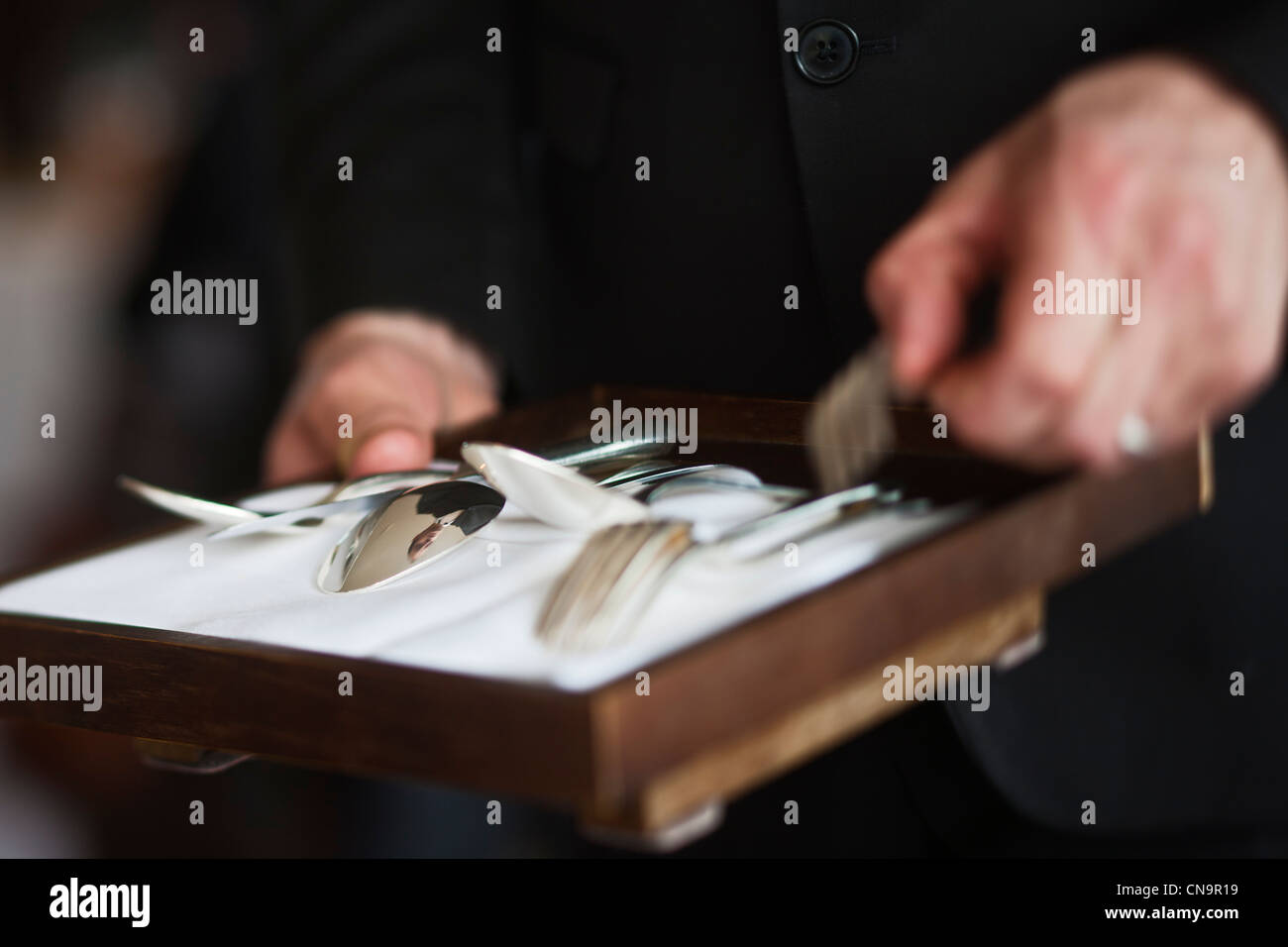 France, Finistere, Carantec, restaurant service, Patrick Jeffroy, hotel ...