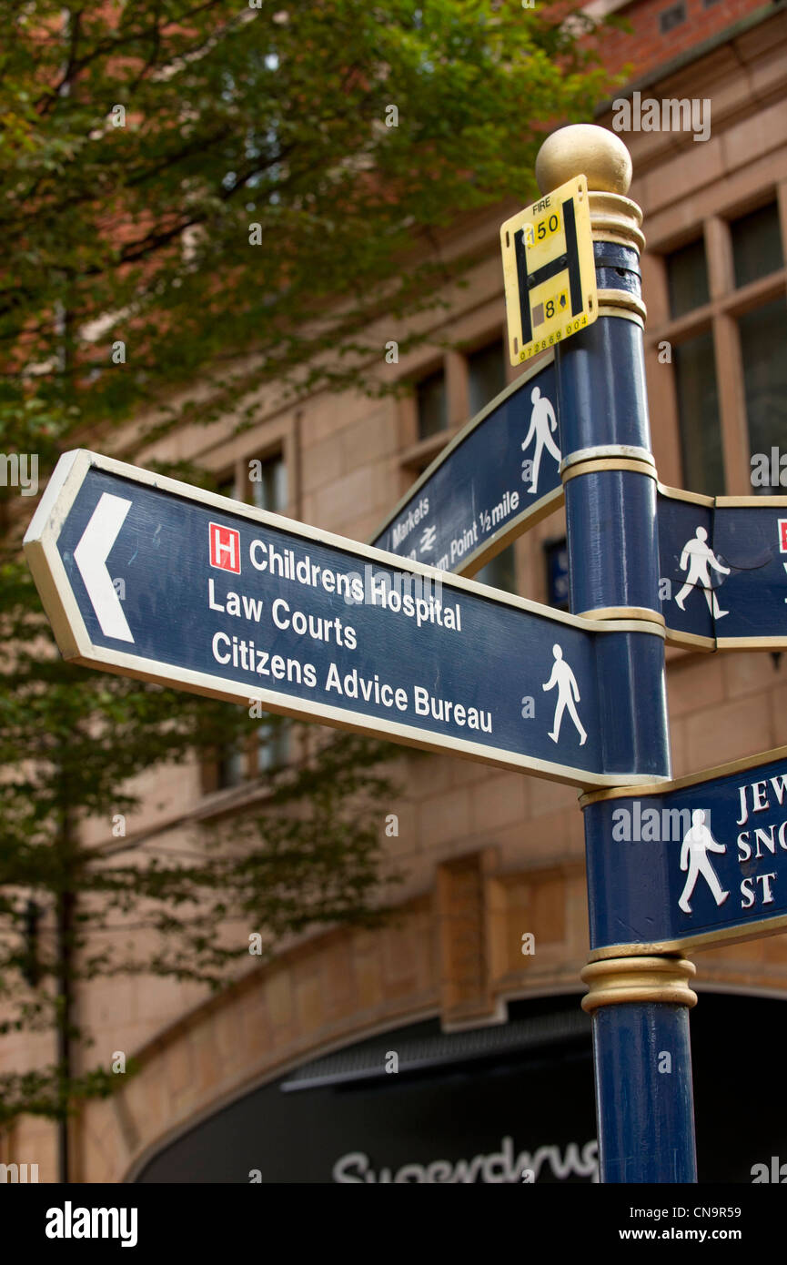 Public street signs to Birmingham Law courts Stock Photo - Alamy