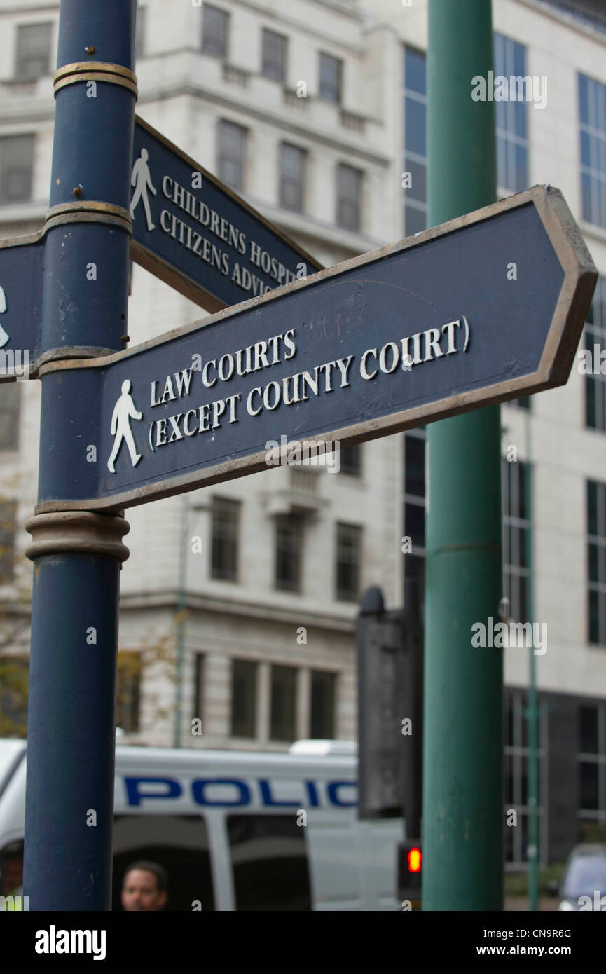 Public street signs to Birmingham Law courts Stock Photo - Alamy
