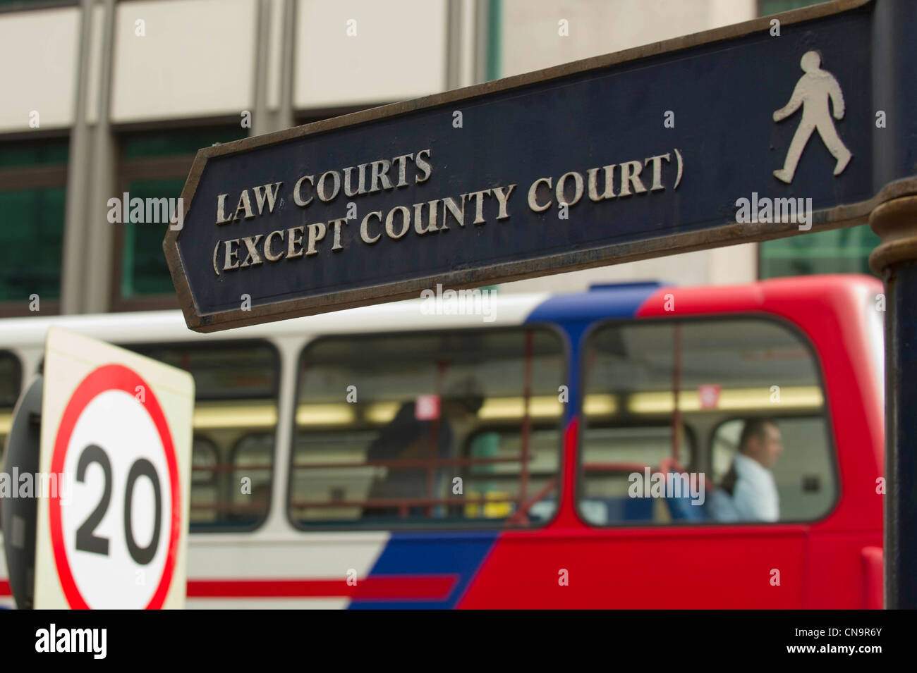 Public street signs to Birmingham Law courts Stock Photo - Alamy