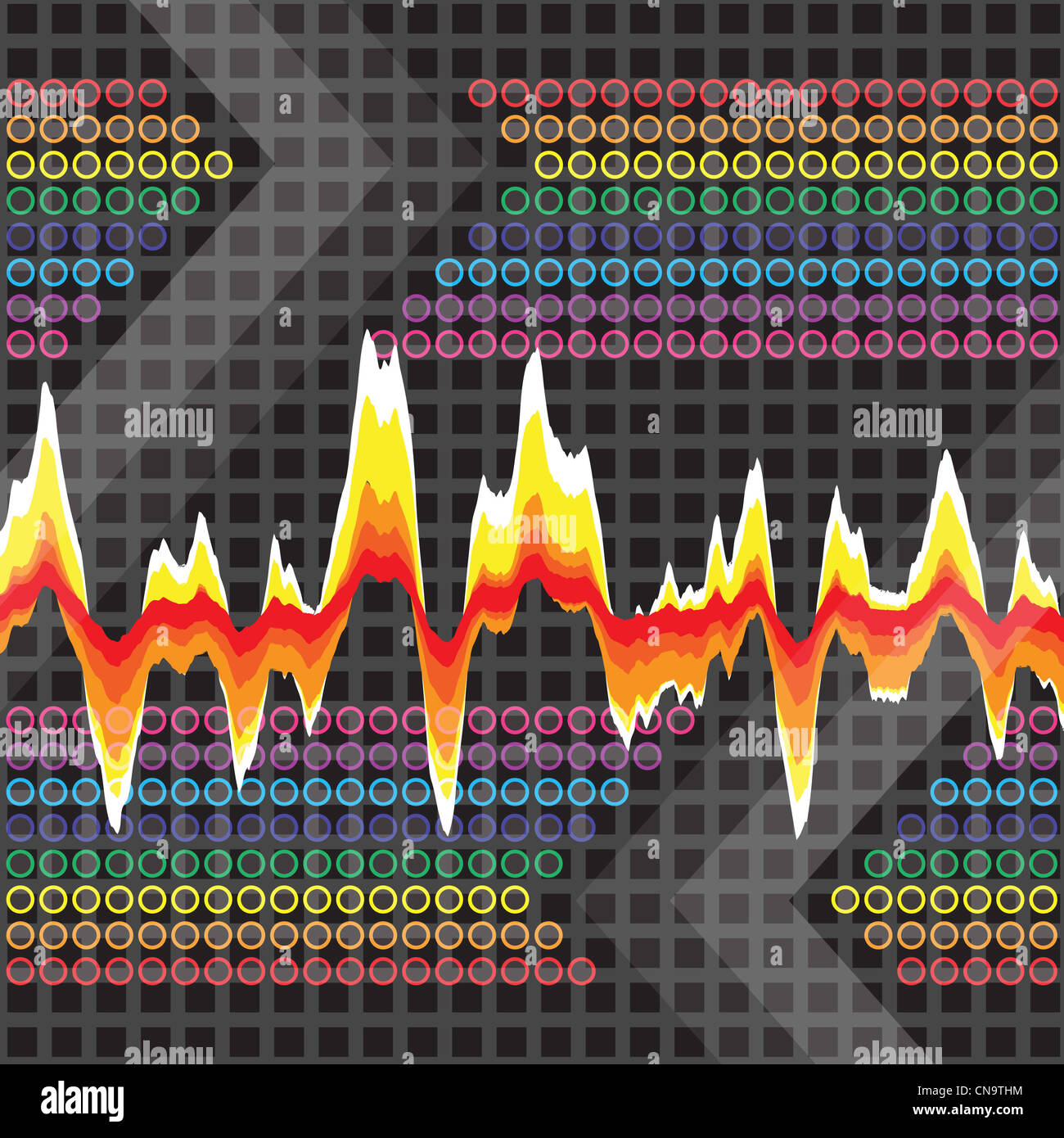 An audio waveform over a grid background. It also could work as a ...