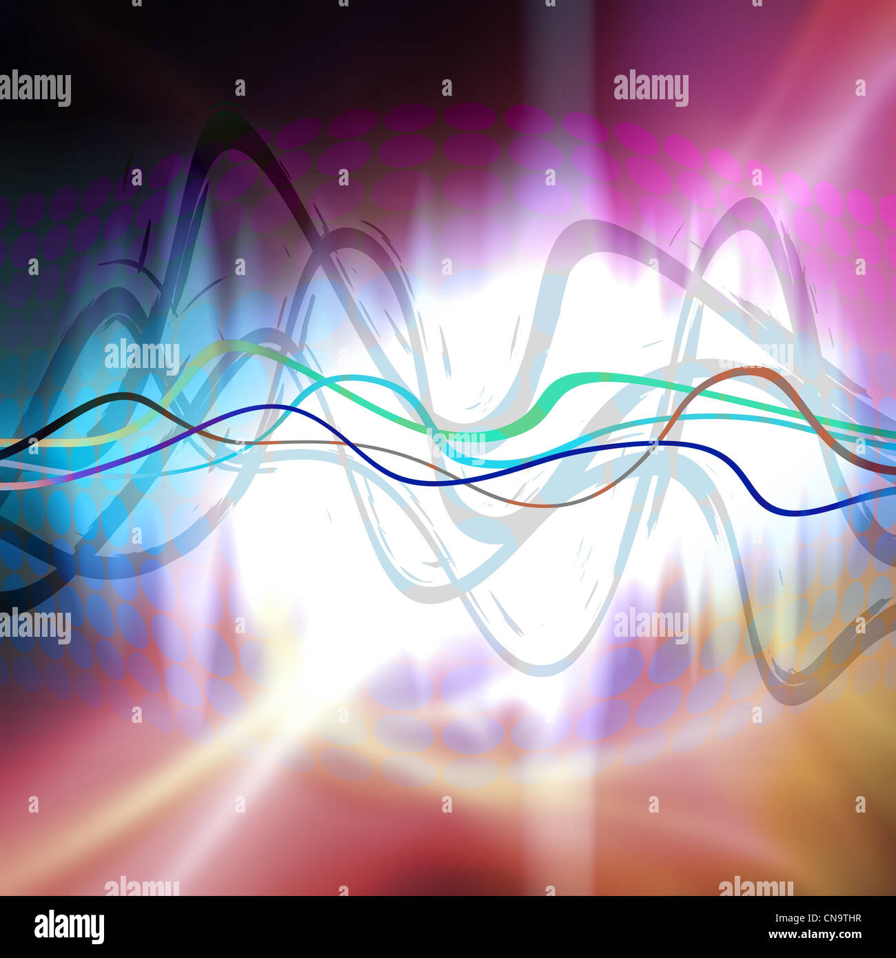 An audio waveform over an abstract background Stock Photo - Alamy