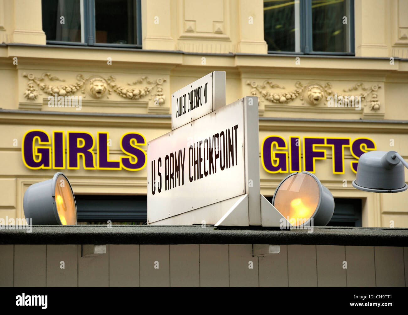 Berlin, Germany. Checkpoint Charlie (Replica - original in a museum ...