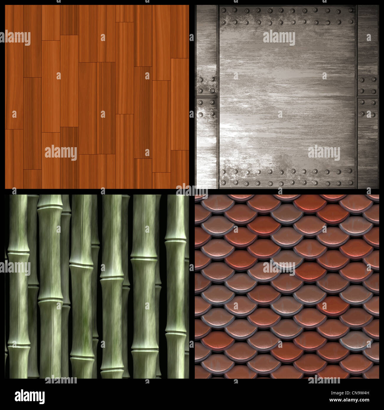 Seamless textures and backgrounds collection with wood grain stainless ...