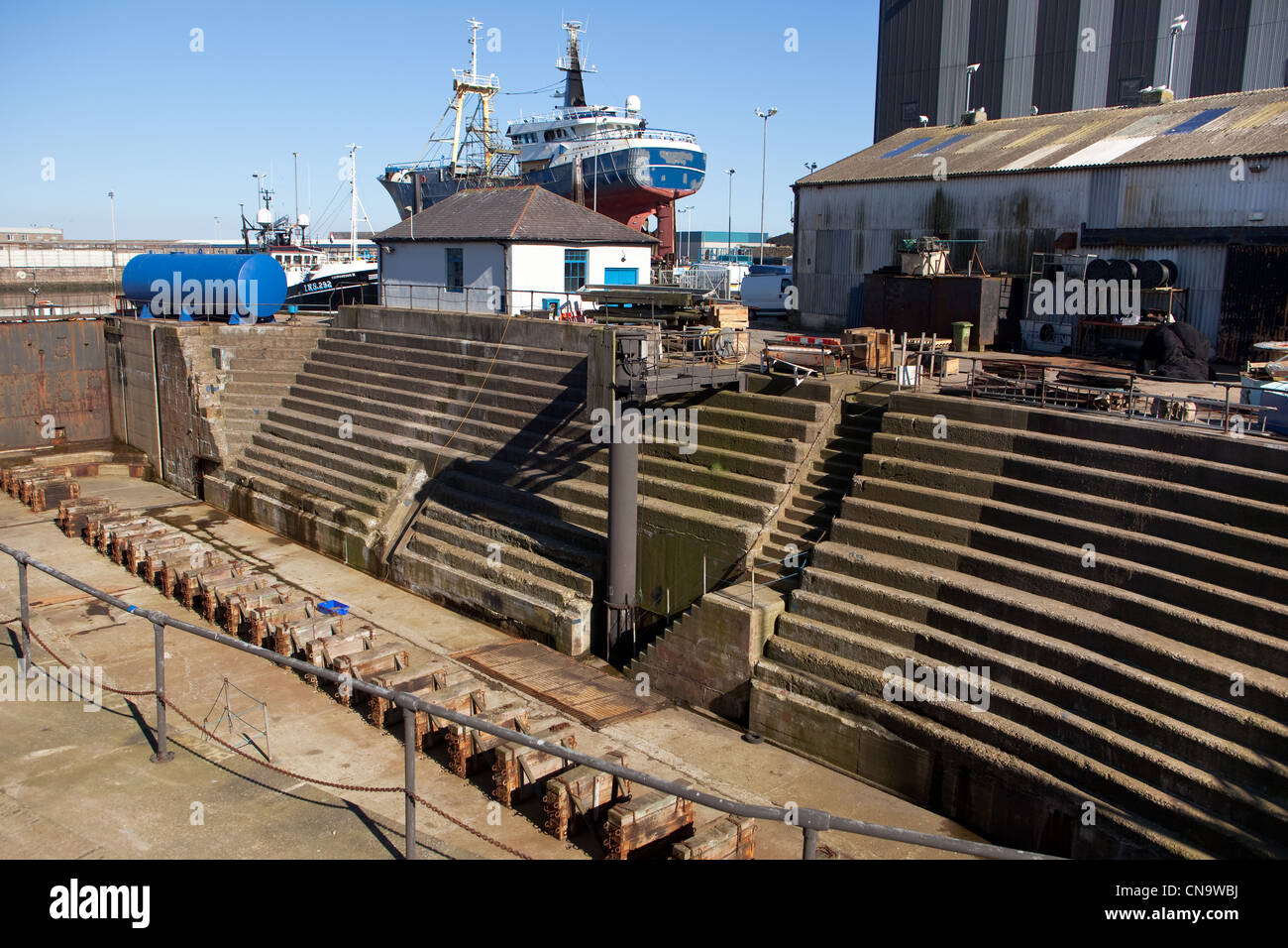 Shipyard and drydock facilities Peterhead Scotland UK Stock Photo - Alamy