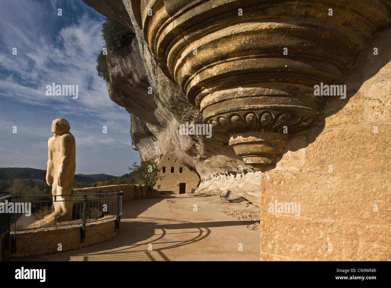 France, Dordogne, Black Perigord, Les Eyzies de Tayac, statue of Les ...