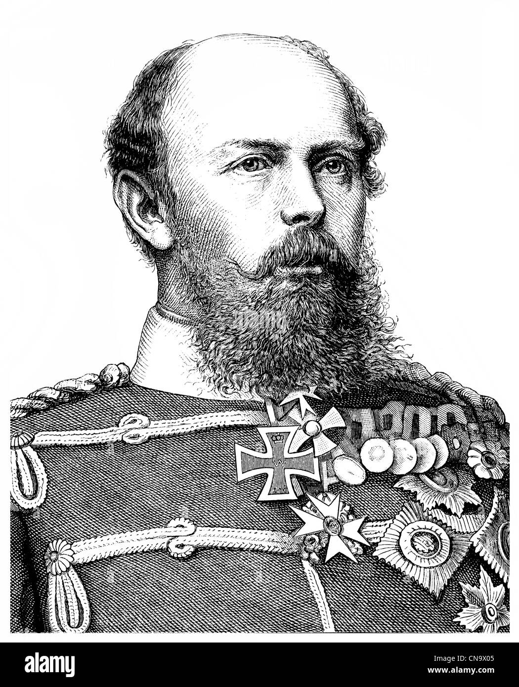 Historical drawing, 19th century, Friedrich Karl Nicholas of Prussia ...
