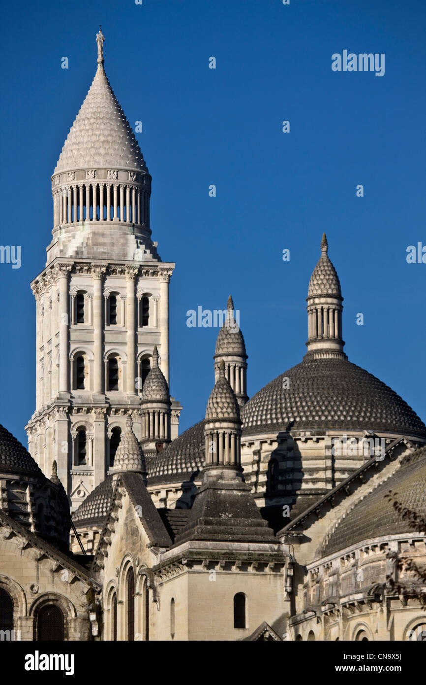 France, Dordogne, Perigueux Cathedral Saint Front, and its domes, step ...