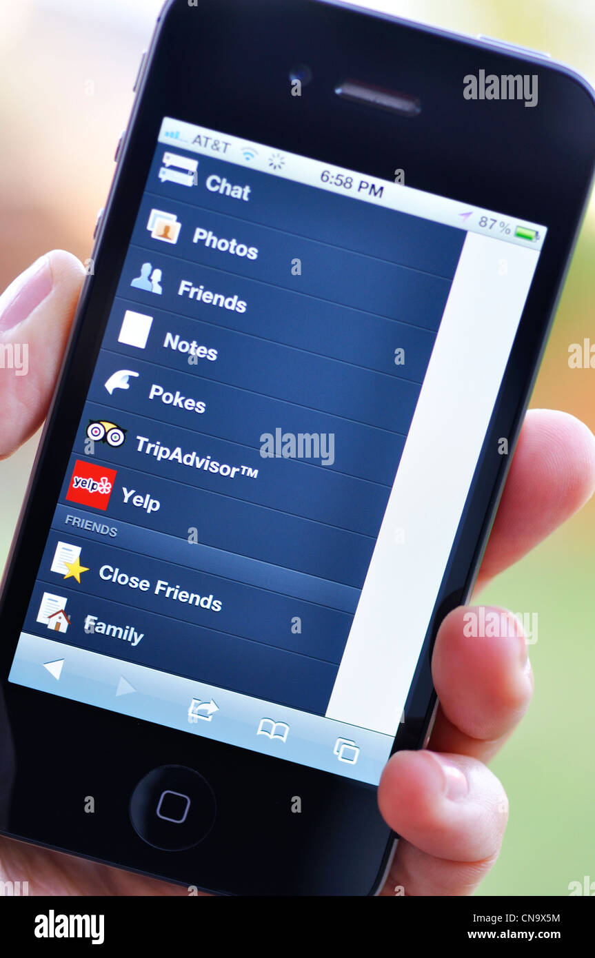 iPhone - options list Stock Photo - Alamy