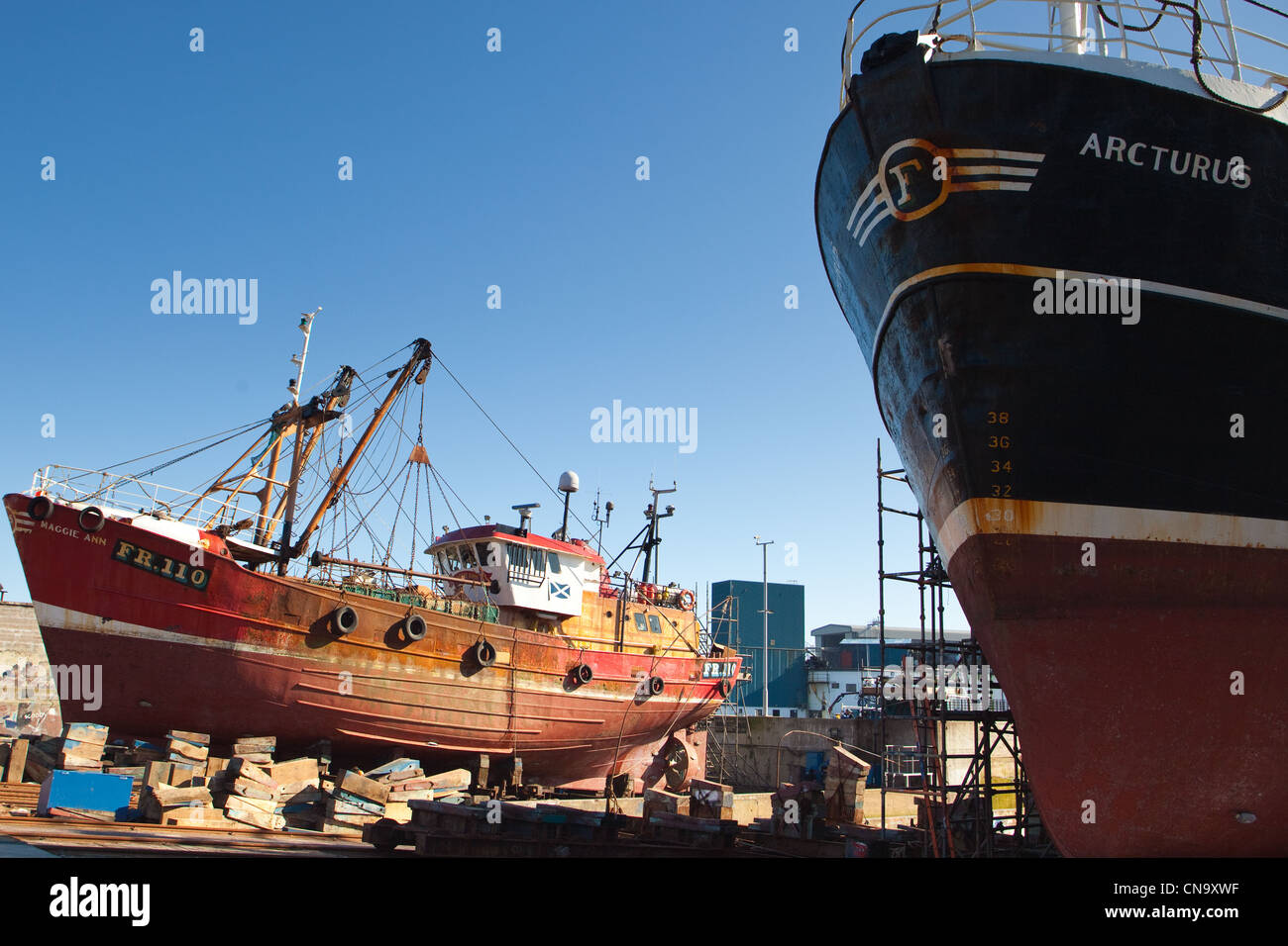 Steel trawler on slipway maintenance hi-res stock photography and ...
