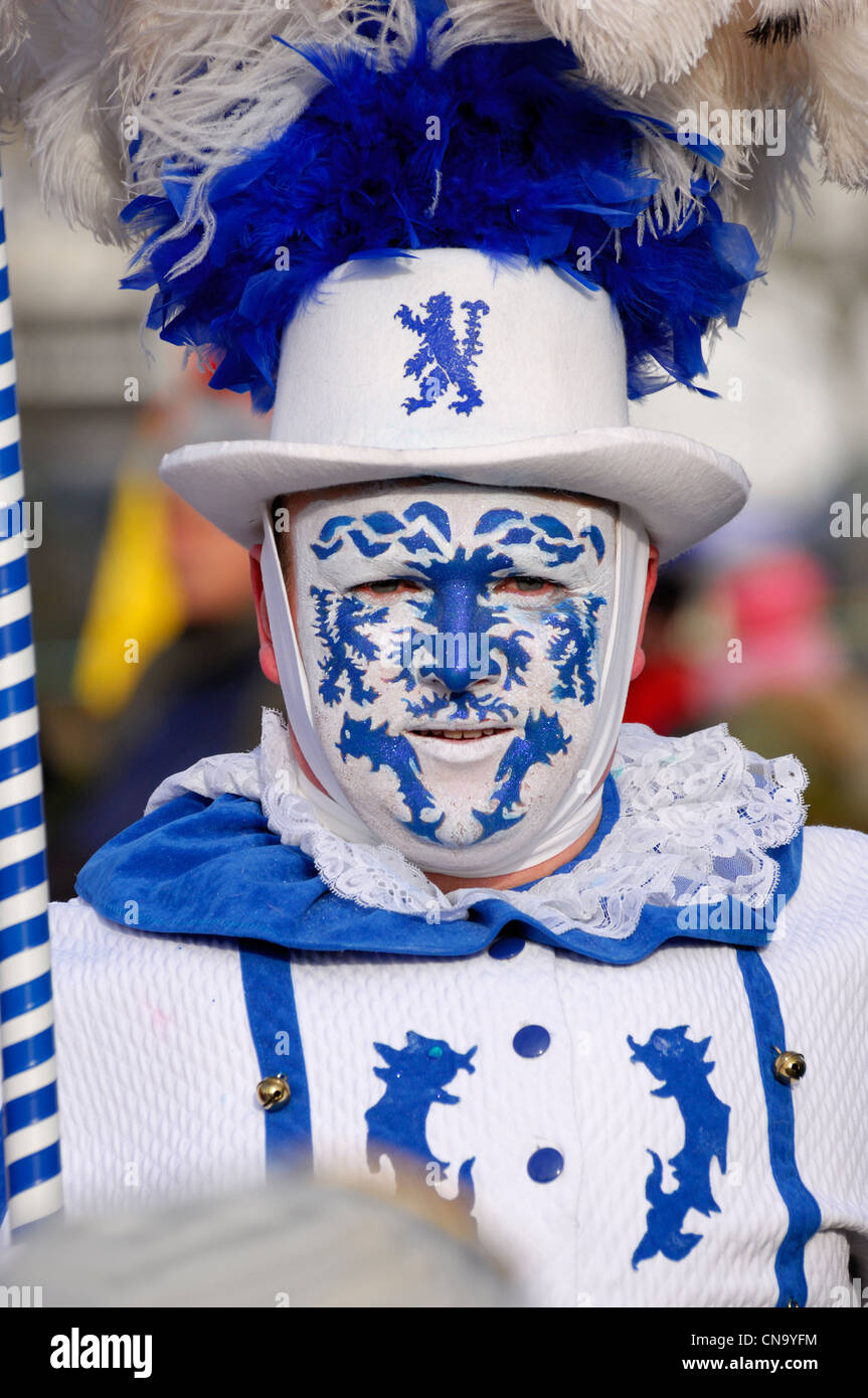 France, Nord, Dunkirk, carnival of Dunkirk, carnival goers dressed in ...
