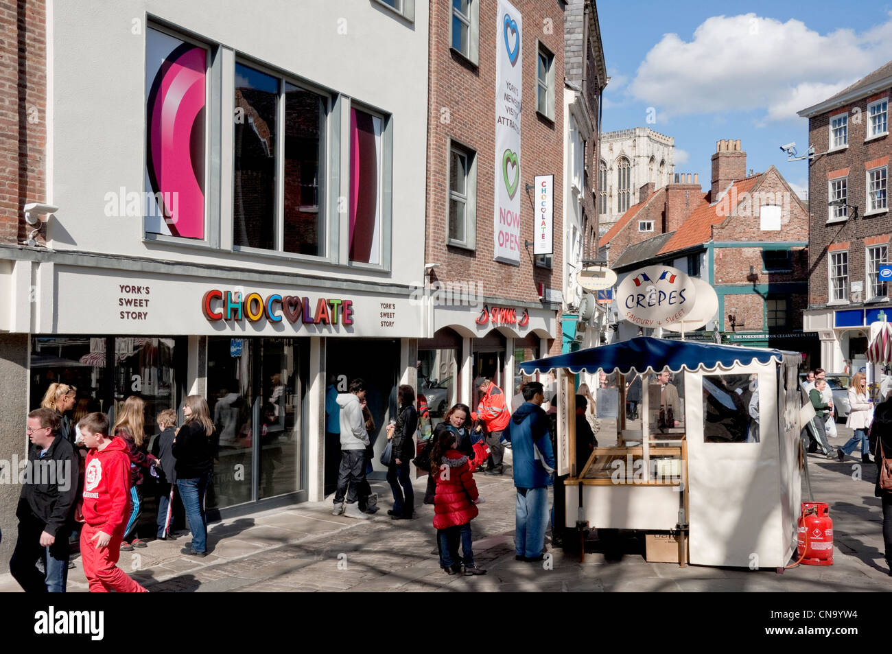 People tourists visitors outside Yorks Sweet Story Chocolate Museum ...