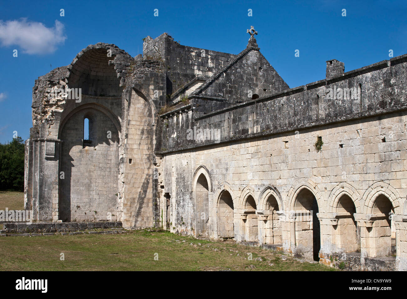 France, Dordogne, Villars, Boschaud Abbey, Cistercian Abbey, 12th ...
