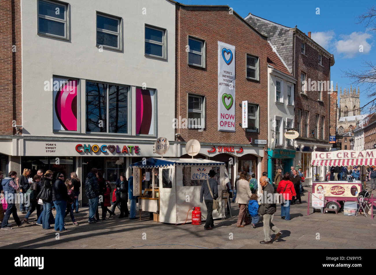 People tourists visitors outside Yorks Sweet Story Chocolate Museum ...