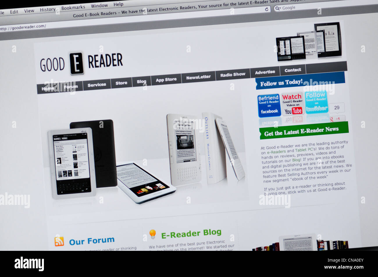 Goodereader Ereader website Stock Photo - Alamy
