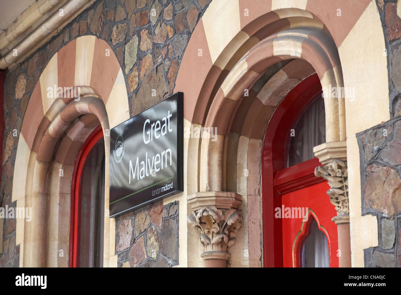 Great Malvern train station, railway station, detail at Great Malvern ...