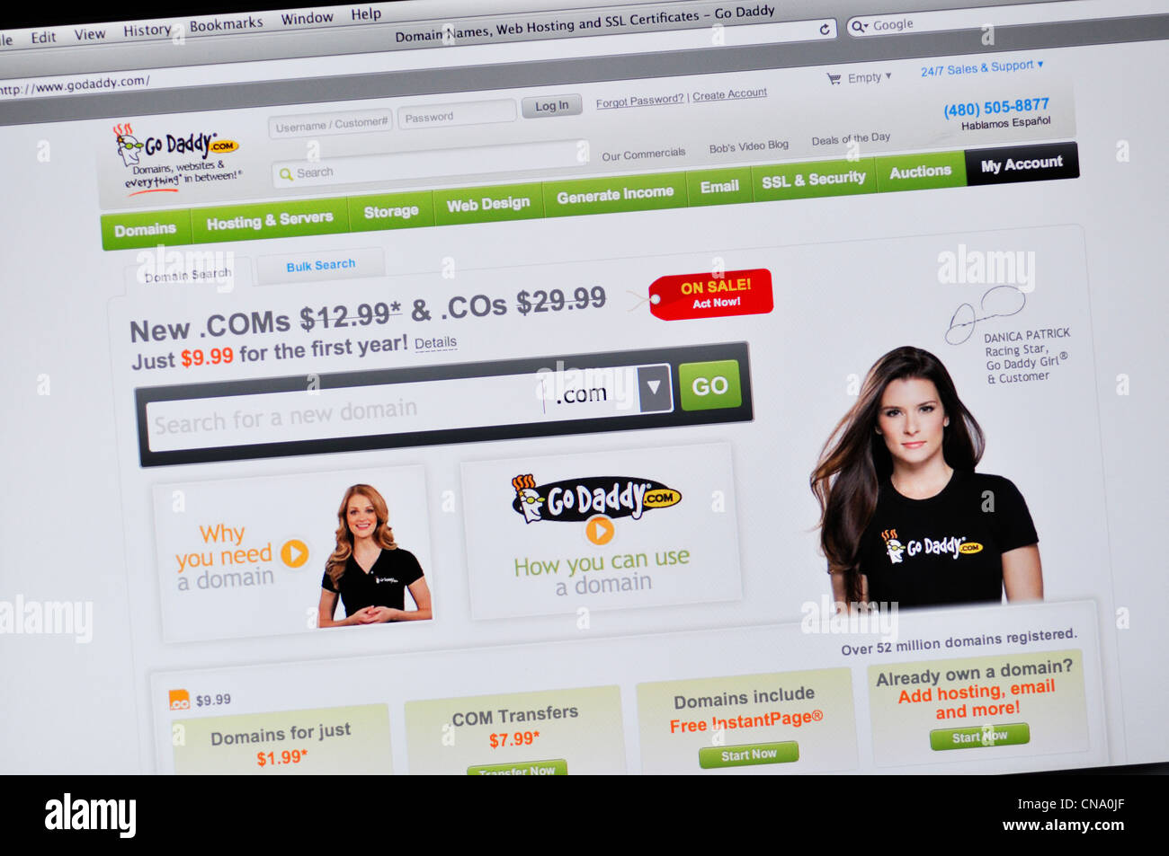 GoDaddy Domain hosting website Stock Photo - Alamy