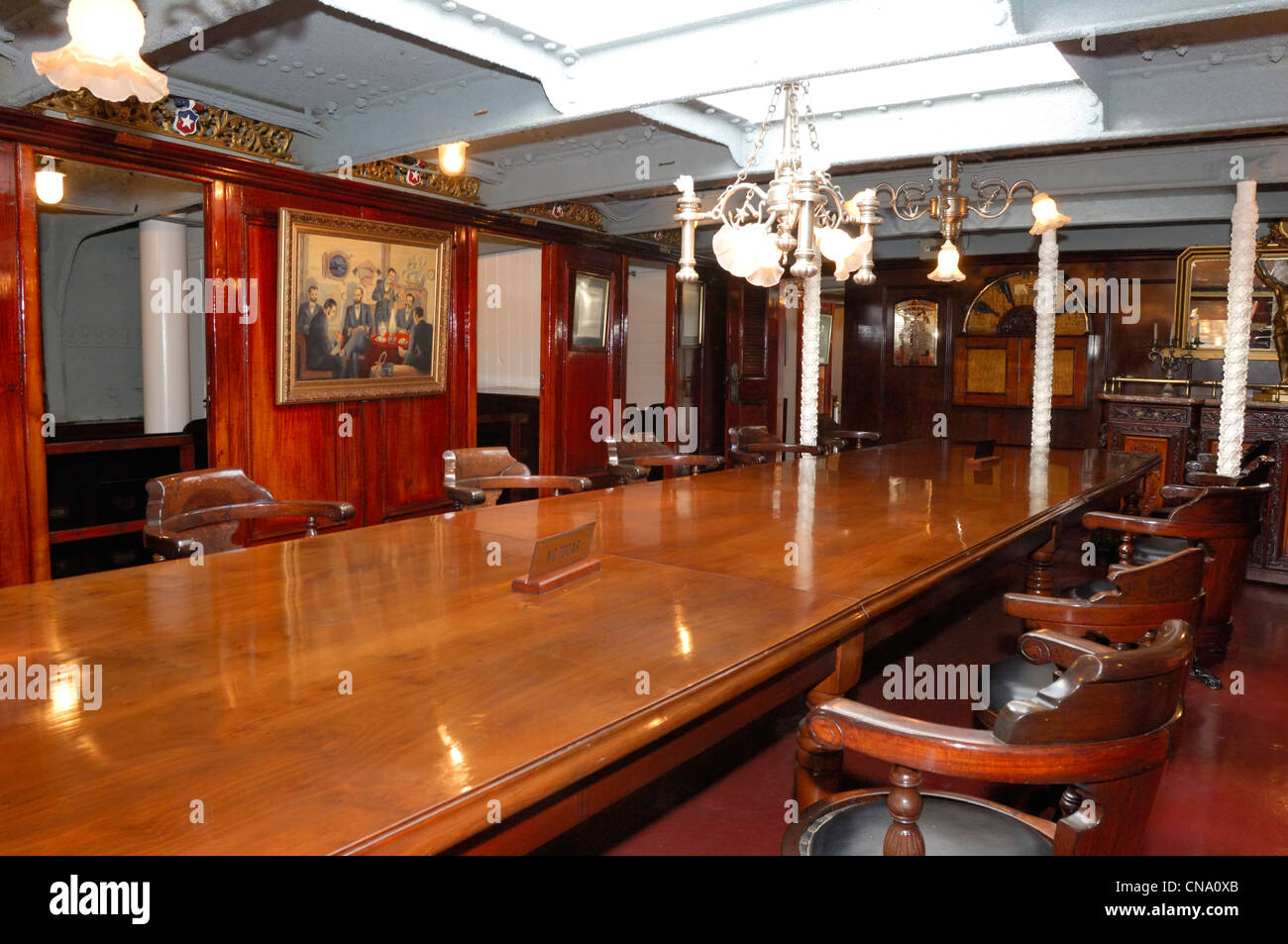 Chile, Biobio region, Concepcion, Huascar Battleship, cabin officers on ...