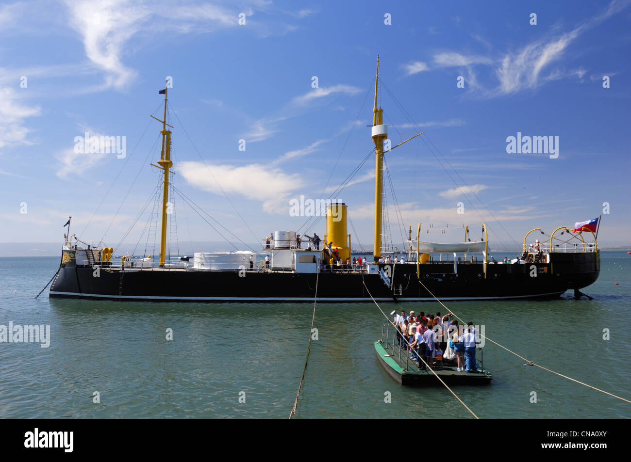 Chile, Biobio region, Concepcion, Huascar Battleship, tourists from ...