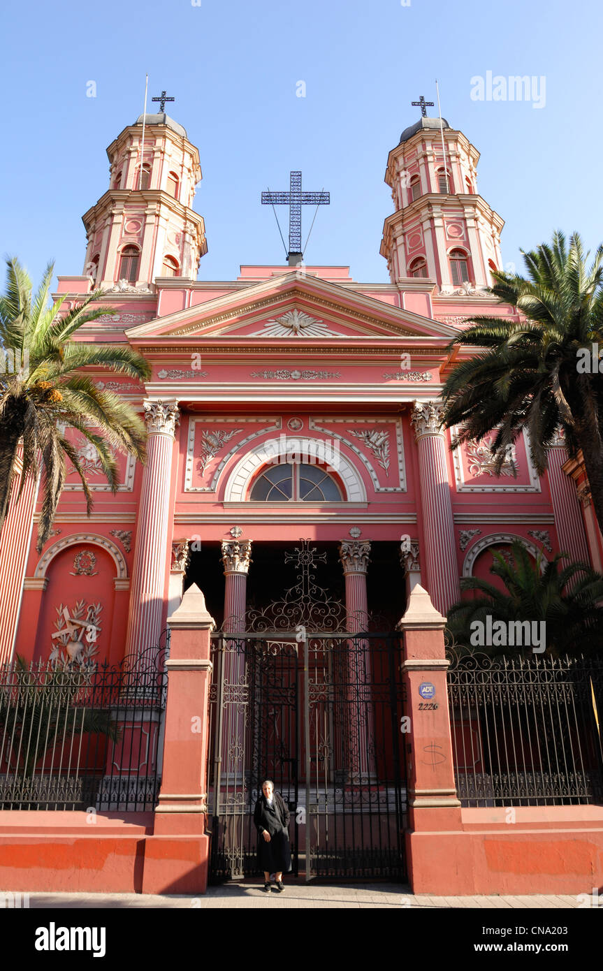 Chile, Santiago de Chile, colorful church of the Congregation of the ...