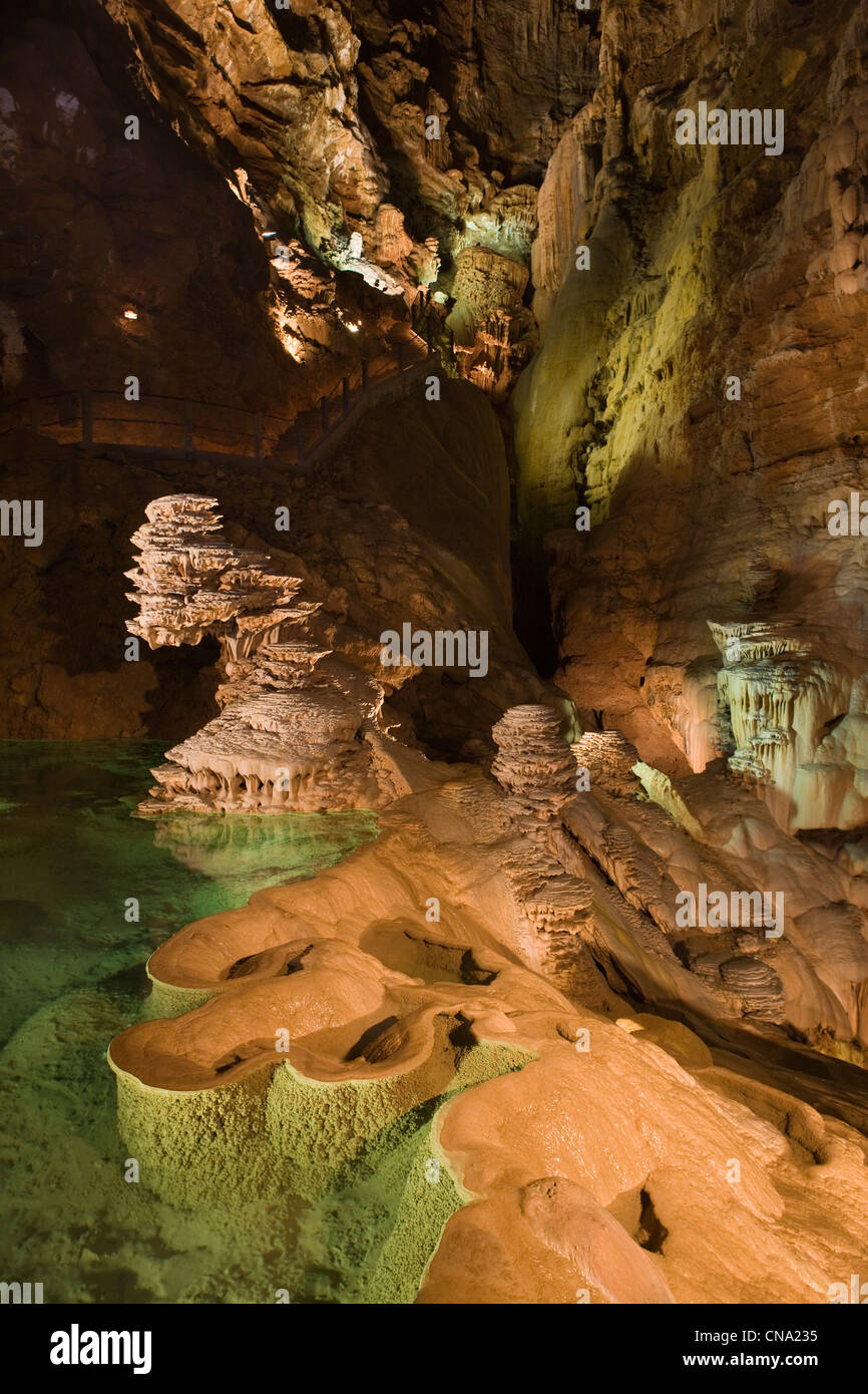 France, Lot, Padirac Chasm Padirac gours, concretions and the ...