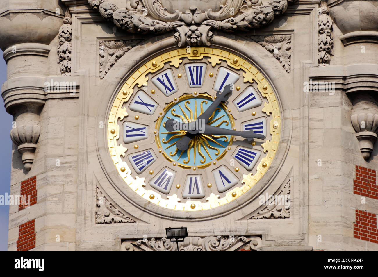 France, Nord, Lille, clock belfry of the Chamber of Commerce and ...