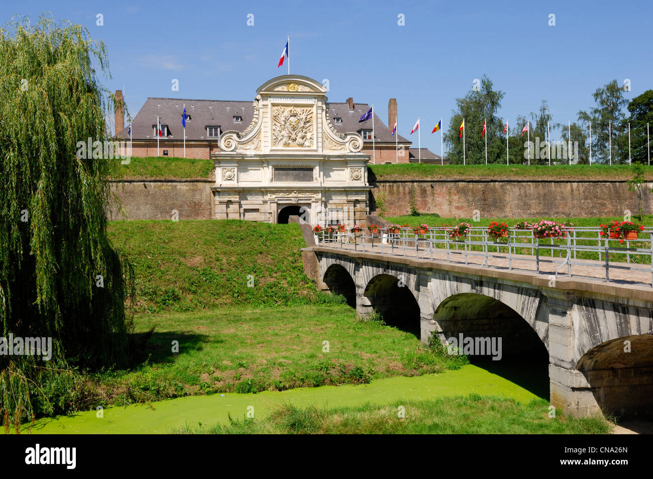 France, Nord, Lille, citadel, Royal Gate and Bridge of the citadel of ...
