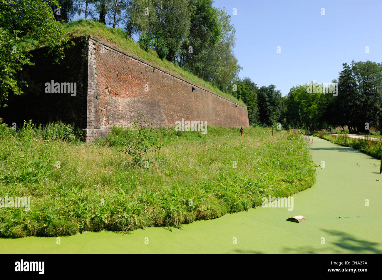 France, Nord, Lille, citadel, moat along the ramparts of the citadel of ...
