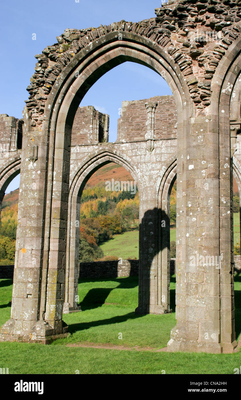 nave arches Llanthony Priory (CADW) Monmouthshire Wales Stock Photo - Alamy