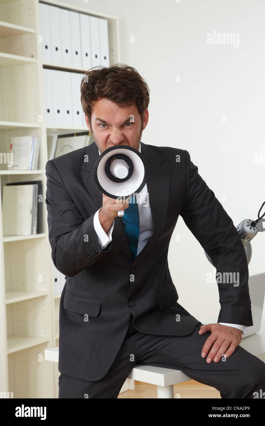 Megaphone head hi-res stock photography and images - Alamy