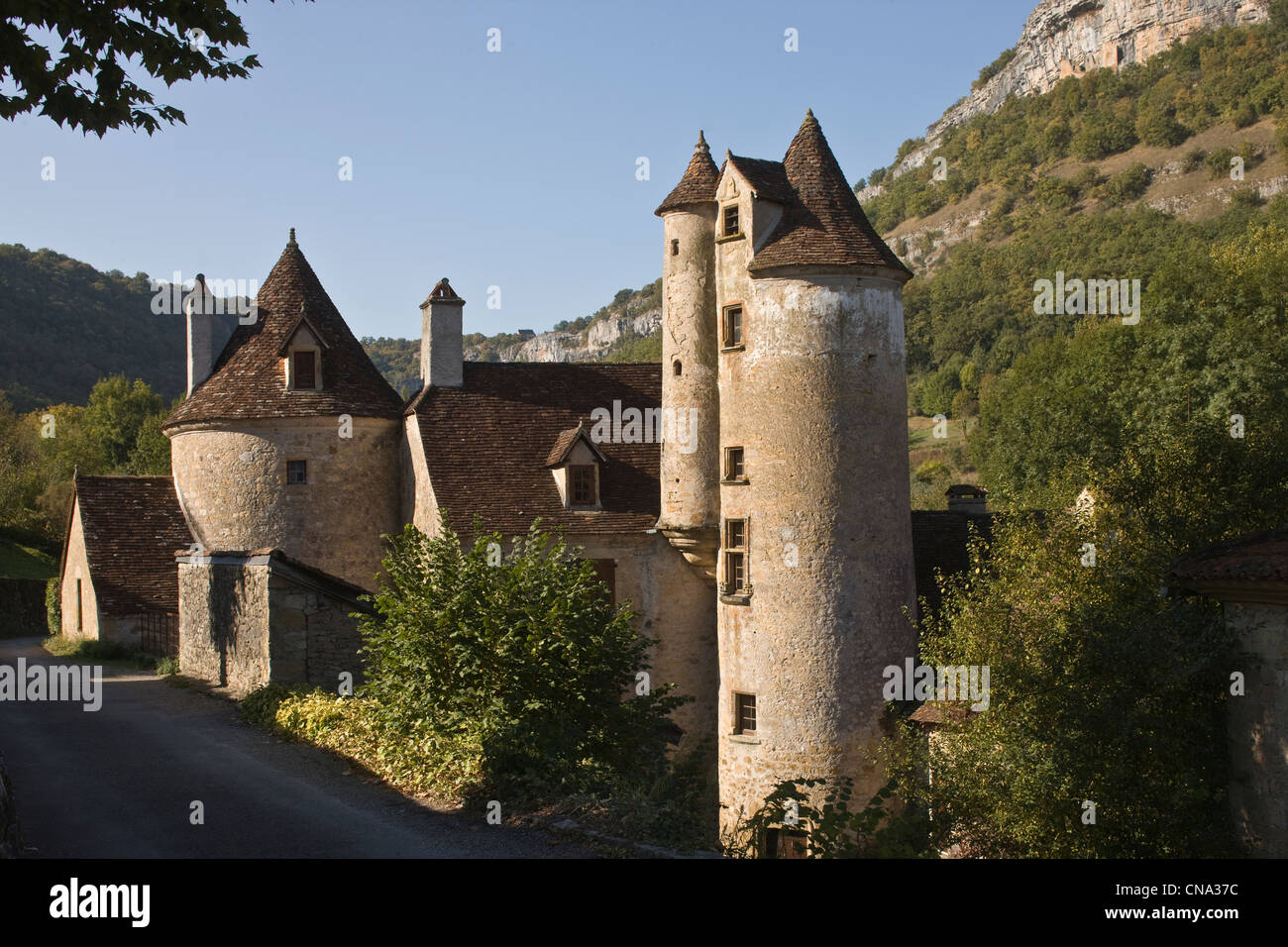 France, Lot, Autoire, Castle Limargue, the fifteenth century, labeled ...