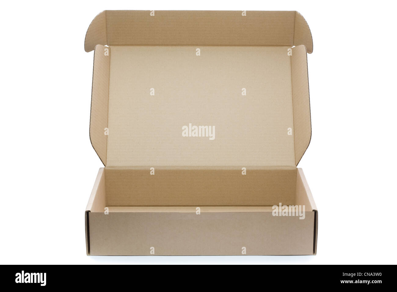 Open empty box isolated on white background Stock Photo - Alamy