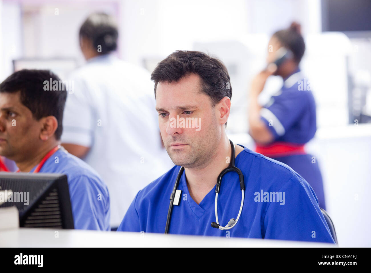 Accident and Emergency doctor UK Stock Photo - Alamy