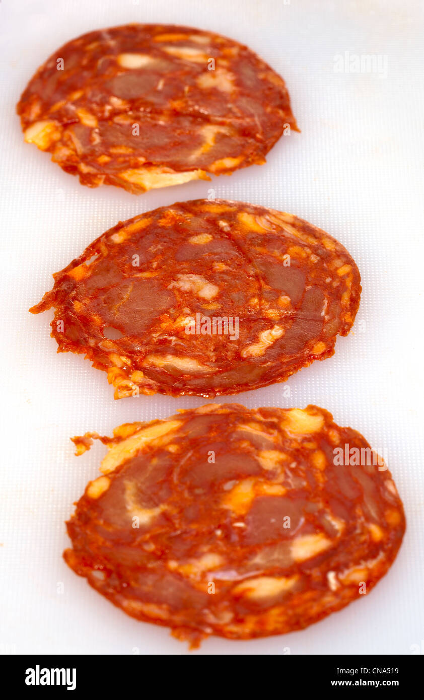 Chorizo sausage slices hi-res stock photography and images - Alamy