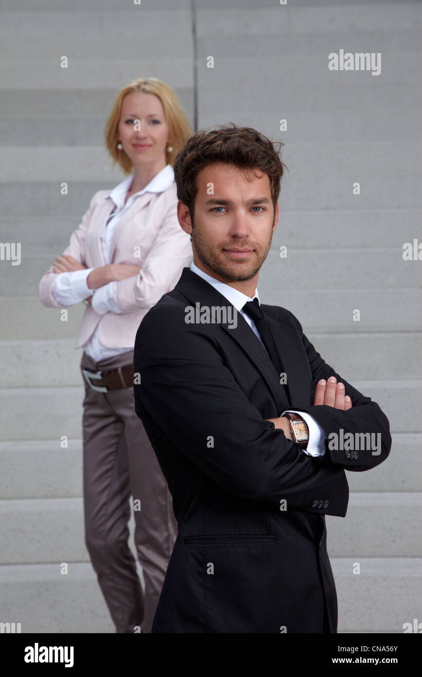 Business person stand stairs hi-res stock photography and images - Alamy
