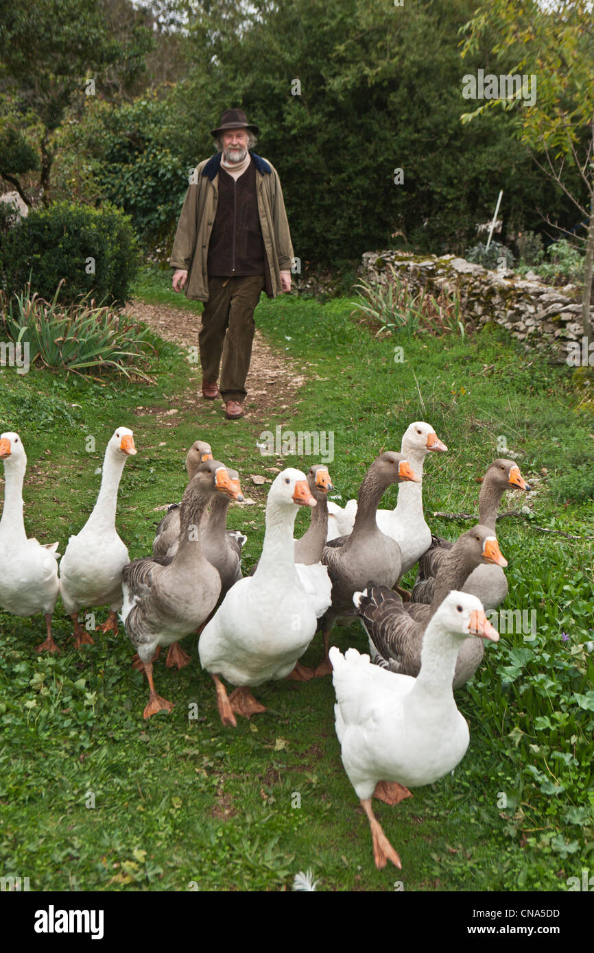 France, Lot, Larnagol, Jean Pierre Otte, Belgian writer in his ...