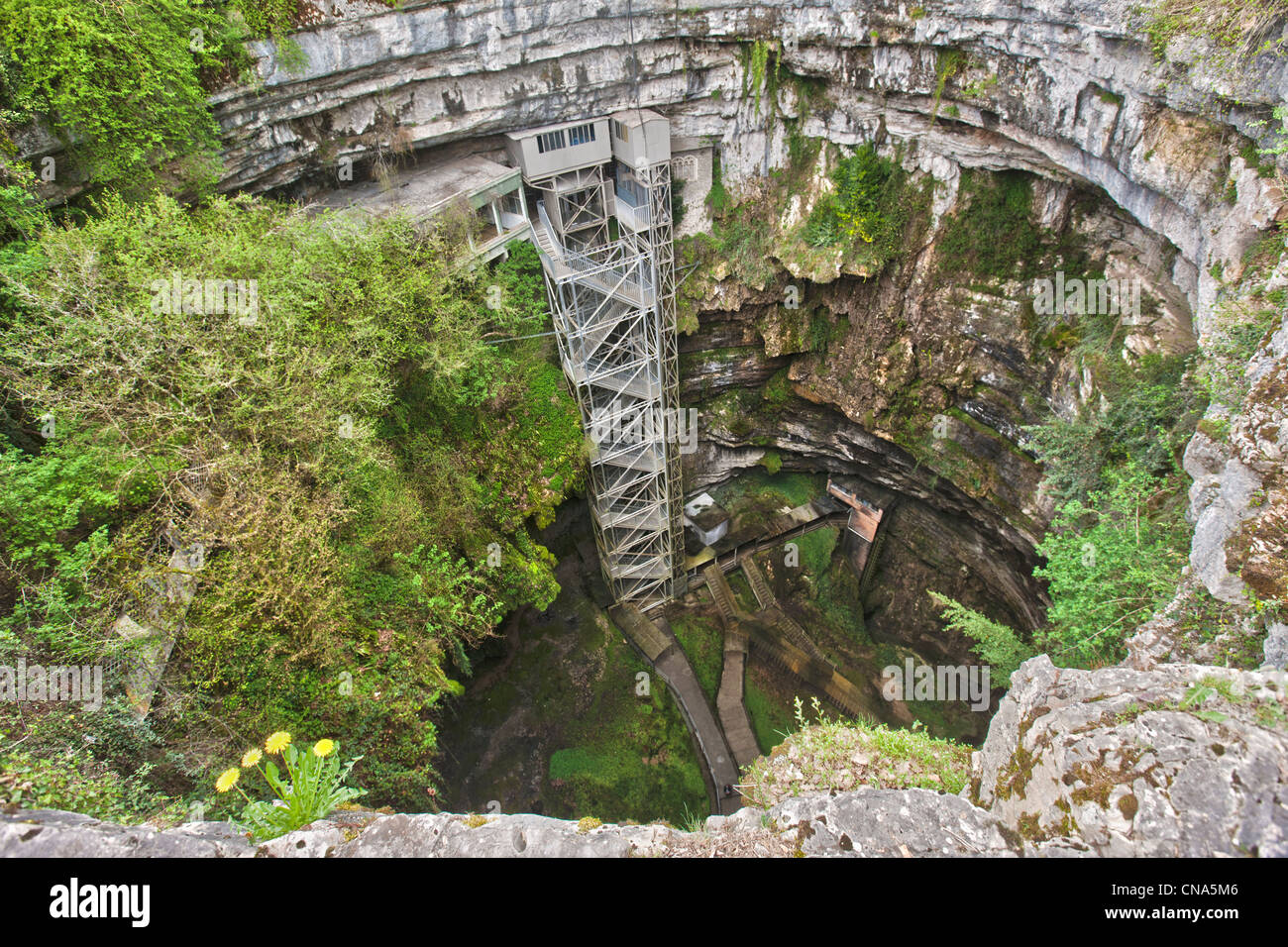 France, Lot, Padirac Enter the Chasm Padirac Stock Photo - Alamy