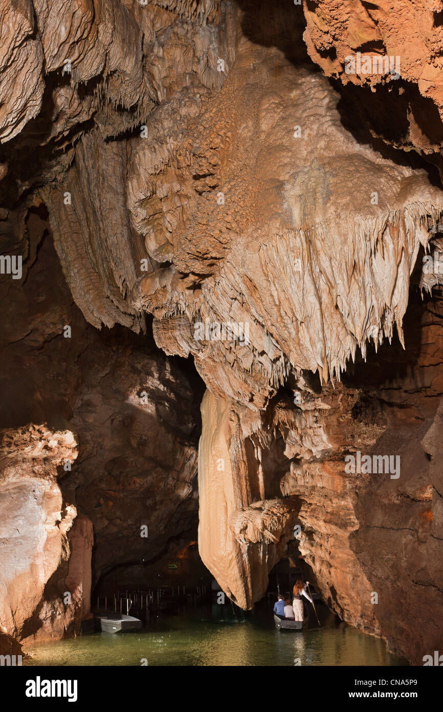 France, Lot, Padirac Chasm Padirac, Boat trip on Lake of the rain Stock ...